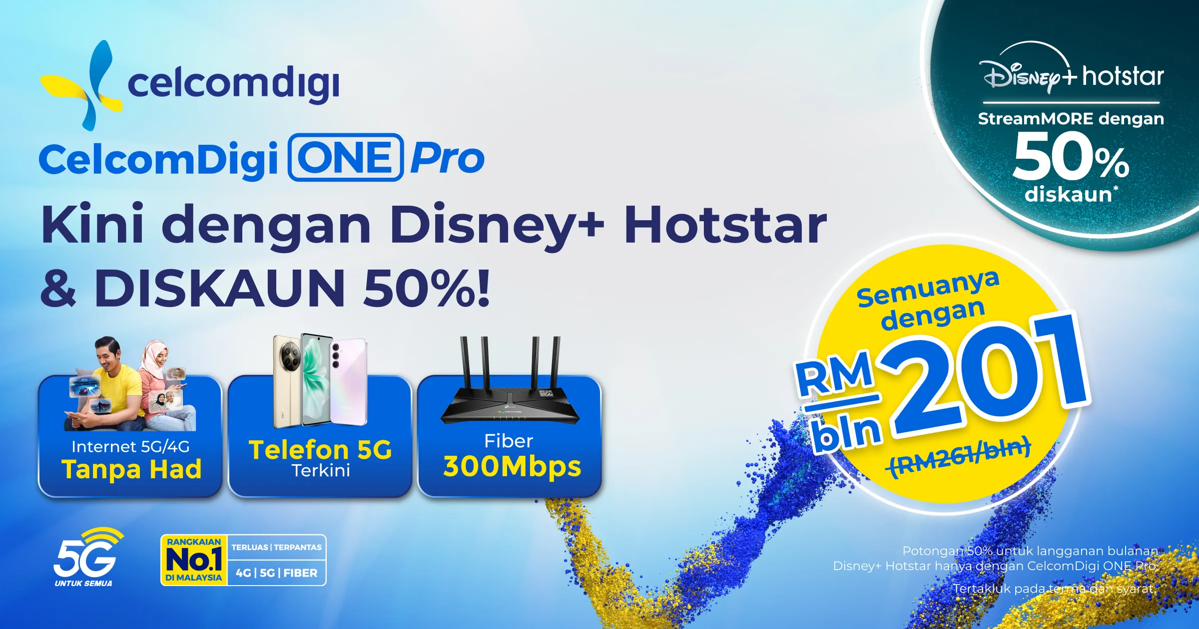CelcomDigi | ONE Pro Pelan dengan Disney+ Hotstar